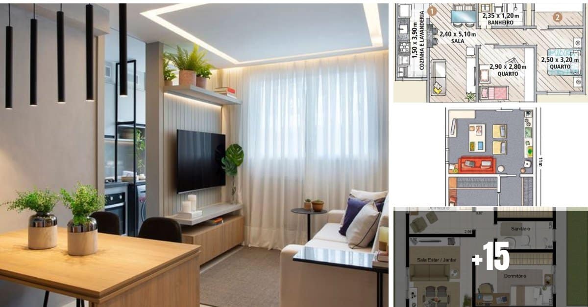 Casa Com 50 Metros Quadrados- Ideias De Plantas E Decoração