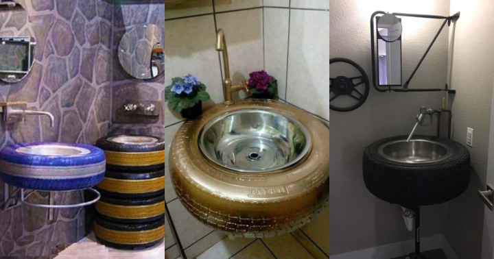 Pia De Banheiro Feita Com Pneus Velhos: Ideias Para Se...